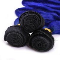 China T1B Blue Body Wave Remy Human Hair Bundles 10-28 Inch Brazilian Weave 3 Bundles for sale