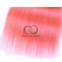 China Remy Human Hair Bundles Straight #T1B Pink Brazilian Weave 10-28 Inch 3 Bundles for sale