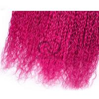 China T1B Rose Red Kinky Curly Remy Human Hair Bundles 10-28 Inch Brazilian Weave for sale