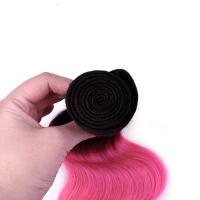 China T1B Pink Body Wave Remy Human Hair Bundles 3 Bundles Per Set 10-28 Inch Brazilian Sew In Weave for sale