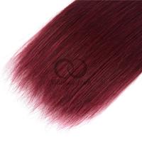 China T1B Burgundy Straight Remy Human Hair Bundles 10-28 Inch Brazilian Sew In Weave 3 Bundles for sale