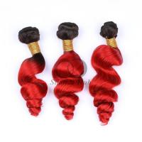 China #T1B Red Loose Wave Remy Human Hair Bundles Sew In Weave Brazilian Bundle Deals 10 to 28 Inch for sale
