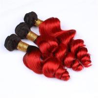 China #T1B Red Loose Wave Remy Human Hair Bundles Sew In Weave Brazilian Bundle Deals 10 to 28 Inch for sale