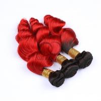 China #T1B Red Loose Wave Remy Human Hair Bundles Sew In Weave Brazilian Bundle Deals 10 to 28 Inch for sale