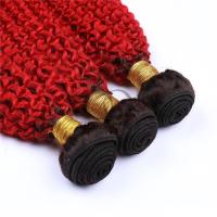 China T1B Red Kinky Curly Remy Human Hair Bundles 10-28 Inch Brazilian Sew In Weave 3 Bundles Set for sale