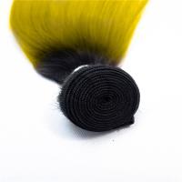 China Straight Remy Human Hair Bundles #T1B Yellow Brazilian Weave 10-28 Inch 3 Bundles for sale