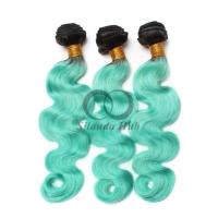 China T1B Green Body Wave Remy Human Hair Bundles 10 to 28 Inch Sew In Weave Brazilian Bundle Deals for sale