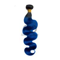 China T1B Blue Body Wave Remy Human Hair Bundles 10-28 Inch Sew In Weave Brazilian Bundle Deals for sale