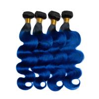 China T1B Blue Body Wave Remy Human Hair Bundles 10-28 Inch Sew In Weave Brazilian Bundle Deals for sale
