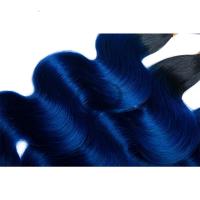 China T1B Blue Body Wave Remy Human Hair Bundles 10-28 Inch Sew In Weave Brazilian Bundle Deals for sale
