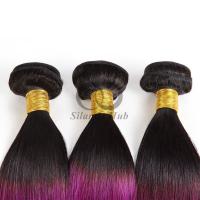 China T1B Purple Straight Remy Human Hair Bundles Sew In Weave Brazilian 10-28 Inch 3 Bundles for sale