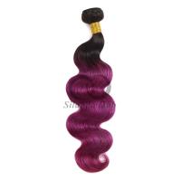 China T1B Purple Body Wave Remy Human Hair Bundles 10-28 Inch Brazilian Sew In Weave for sale