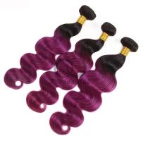 China T1B Purple Body Wave Remy Human Hair Bundles 10-28 Inch Brazilian Sew In Weave for sale