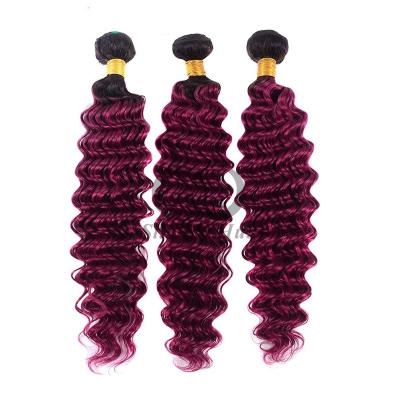China Remy Human Hair Deep Wave Bundles 10-28 Inch Brazilian Weave Sew In 3 Bundles Per Set for sale