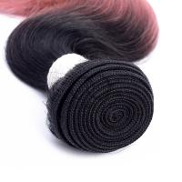 China T1B Pink Body Wave Remy Human Hair Bundles 10-28 Inch Brazilian Sew In Weave 3 Bundles for sale