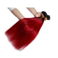 China Straight Remy Human Hair Bundles #T1B Red Brazilian Weave 10-28 Inch 3 Bundles for sale