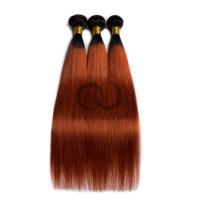 China Straight Remy Human Hair Bundles #T1B Ginger Brazilian Weave 10-28 Inch 3 Bundles for sale
