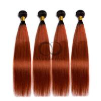 China Straight Remy Human Hair Bundles #T1B Ginger Brazilian Weave 10-28 Inch 3 Bundles for sale