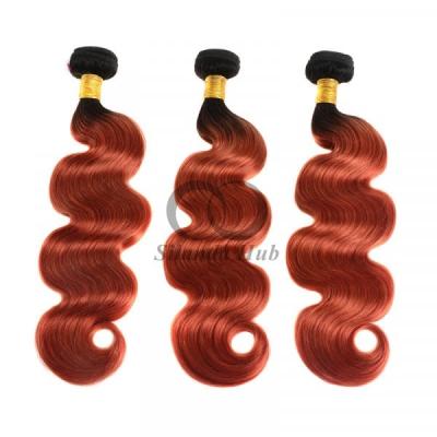 China Remy Human Hair Body Wave Bundles 10-28 Inch Brazilian Sew In Weave #T1B Ginger for sale