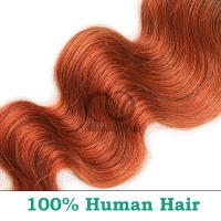 China Remy Human Hair Body Wave Bundles 10-28 Inch Brazilian Sew In Weave #T1B Ginger for sale