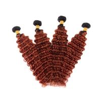China T1B Ginger Deep Wave Remy Human Hair Bundles 3 Bundles Per Set 10 to 28 Inch Brazilian Sew In Weave for sale