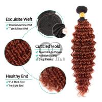 China T1B Ginger Deep Wave Remy Human Hair Bundles 3 Bundles Per Set 10 to 28 Inch Brazilian Sew In Weave for sale