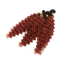 China T1B Ginger Deep Wave Remy Human Hair Bundles 3 Bundles Per Set 10 to 28 Inch Brazilian Sew In Weave for sale