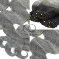 China T1B Grey Body Wave Remy Human Hair Bundles Sew In Weave Brazilian 10-28 Inch 3 Bundles for sale