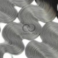 China T1B Grey Body Wave Remy Human Hair Bundles Sew In Weave Brazilian 10-28 Inch 3 Bundles for sale