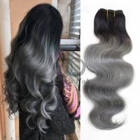 China T1B Grey Body Wave Remy Human Hair Bundles Sew In Weave Brazilian 10-28 Inch 3 Bundles for sale