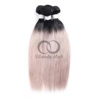 China Straight Remy Human Hair Bundles #T1B Grey Brazilian Weave 10-28 Inch 3 Bundles for sale