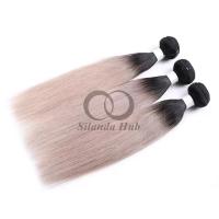 China Straight Remy Human Hair Bundles #T1B Grey Brazilian Weave 10-28 Inch 3 Bundles for sale
