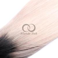 China Straight Remy Human Hair Bundles #T1B Grey Brazilian Weave 10-28 Inch 3 Bundles for sale