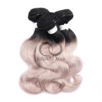 China T1B Grey Body Wave Remy Human Hair Bundles Sew In Weave Brazilian 10 28 Inch 3 Bundles for sale