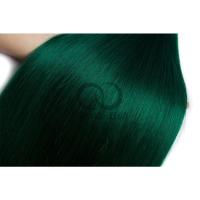 China Straight Remy Human Hair Bundles #T1B Green Brazilian Weave 10-28 Inch 3 Bundles for sale