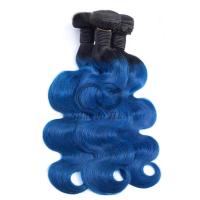 China T1B Blue Body Wave Remy Human Hair Bundles Sew In Weave Brazilian 10-28 Inch 3 Bundles for sale