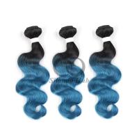 China T1B Blue Body Wave Remy Human Hair Bundles 10 to 28 Inch Brazilian Sew In Weave for sale