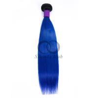 China T1B Blue Straight Remy Human Hair Bundles Sew In Weave Brazilian 3 Bundles 10-28 Inch for sale