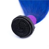 China T1B Blue Straight Remy Human Hair Bundles Sew In Weave Brazilian 3 Bundles 10-28 Inch for sale