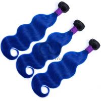 China T1B Blue Body Wave Remy Human Hair Bundles 3 Bundles Per Set 10 to 28 Inch Brazilian Sew In Weave for sale