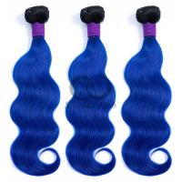 China T1B Blue Body Wave Remy Human Hair Bundles 3 Bundles Per Set 10 to 28 Inch Brazilian Sew In Weave for sale