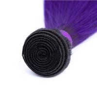 China Brazilian Remy Human Hair Bundles Straight #T1B Purple 10-28 Inch Double Wefted Sew In for sale