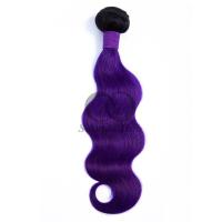 China T1B Purple Body Wave Remy Human Hair Bundles 10-28 Inch Brazilian Sew In Weave 3 Bundles for sale