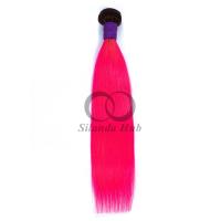 China Straight Remy Human Hair Bundles #T1B Pink Brazilian Weave 10-28 Inch 3 Bundles for sale