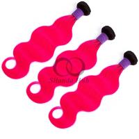 China T1B Pink Body Wave Remy Human Hair Bundles 3 Bundles Per Set 10 to 28 Inch Brazilian Sew In Weave for sale