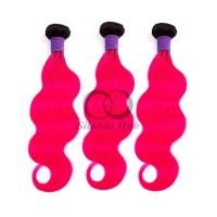 China T1B Pink Body Wave Remy Human Hair Bundles 3 Bundles Per Set 10 to 28 Inch Brazilian Sew In Weave for sale