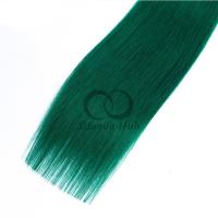 China Remy Human Hair Bundles Straight #T1B Green Brazilian Weave 10-28 Inch 3 Bundles for sale