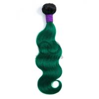 China Remy Human Hair Body Wave Bundles #T1B Green 10-28 Inch Sew In Weave Brazilian 3 Bundles for sale