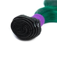 China Remy Human Hair Body Wave Bundles #T1B Green 10-28 Inch Sew In Weave Brazilian 3 Bundles for sale