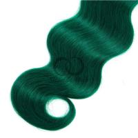 China Remy Human Hair Body Wave Bundles #T1B Green 10-28 Inch Sew In Weave Brazilian 3 Bundles for sale